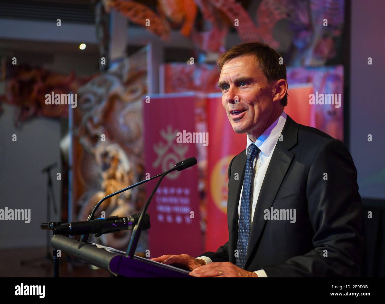 Wellington. 1st Feb, 2021. Wellington Mayor Andy Foster addresses a ...