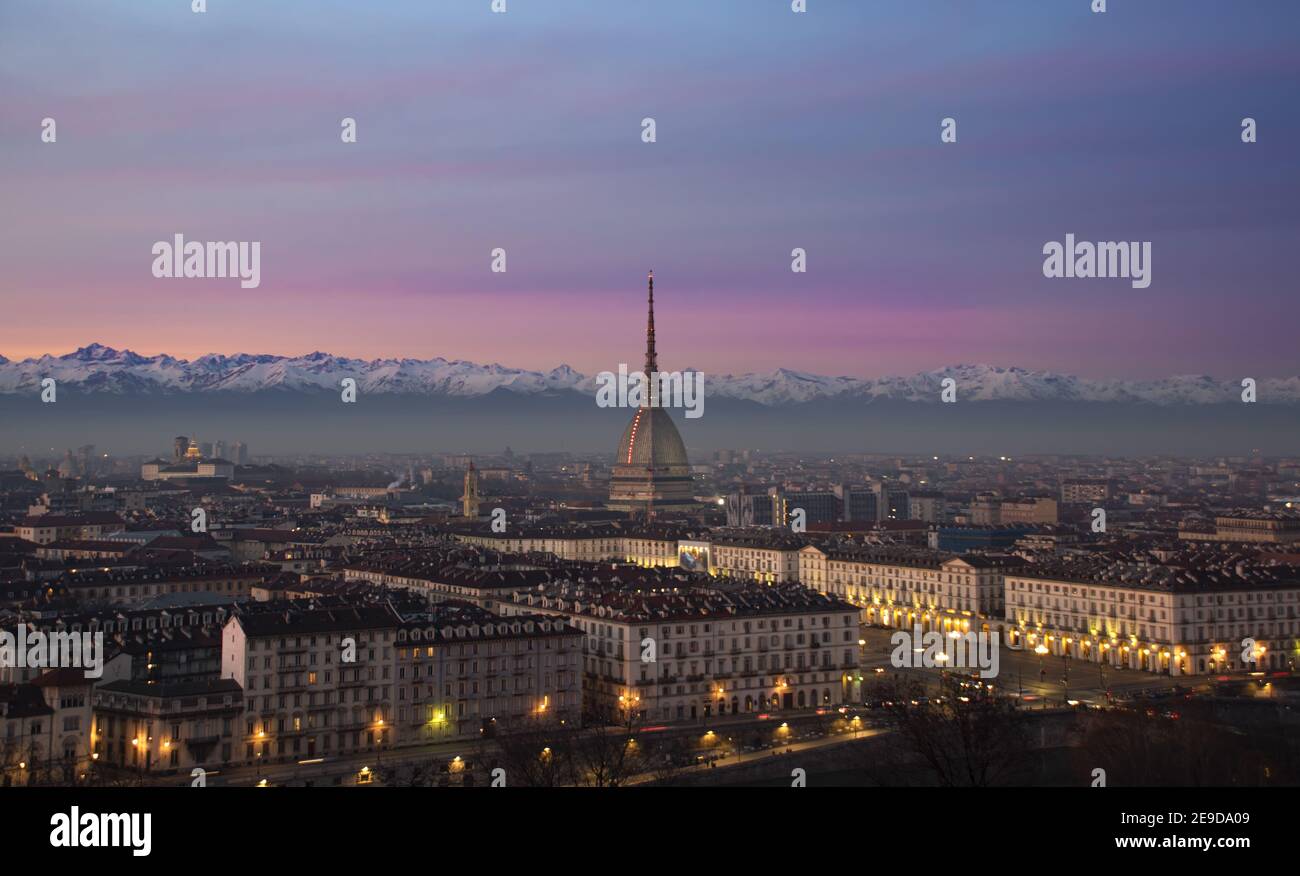 TORINO, ITALY - Jan 01, 2021: Cityscape of Turin. A photo from my last ...