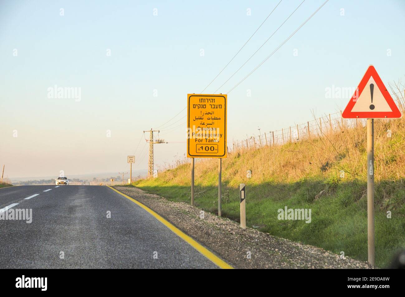 Road sign warning tanks crossing hi-res stock photography and images ...
