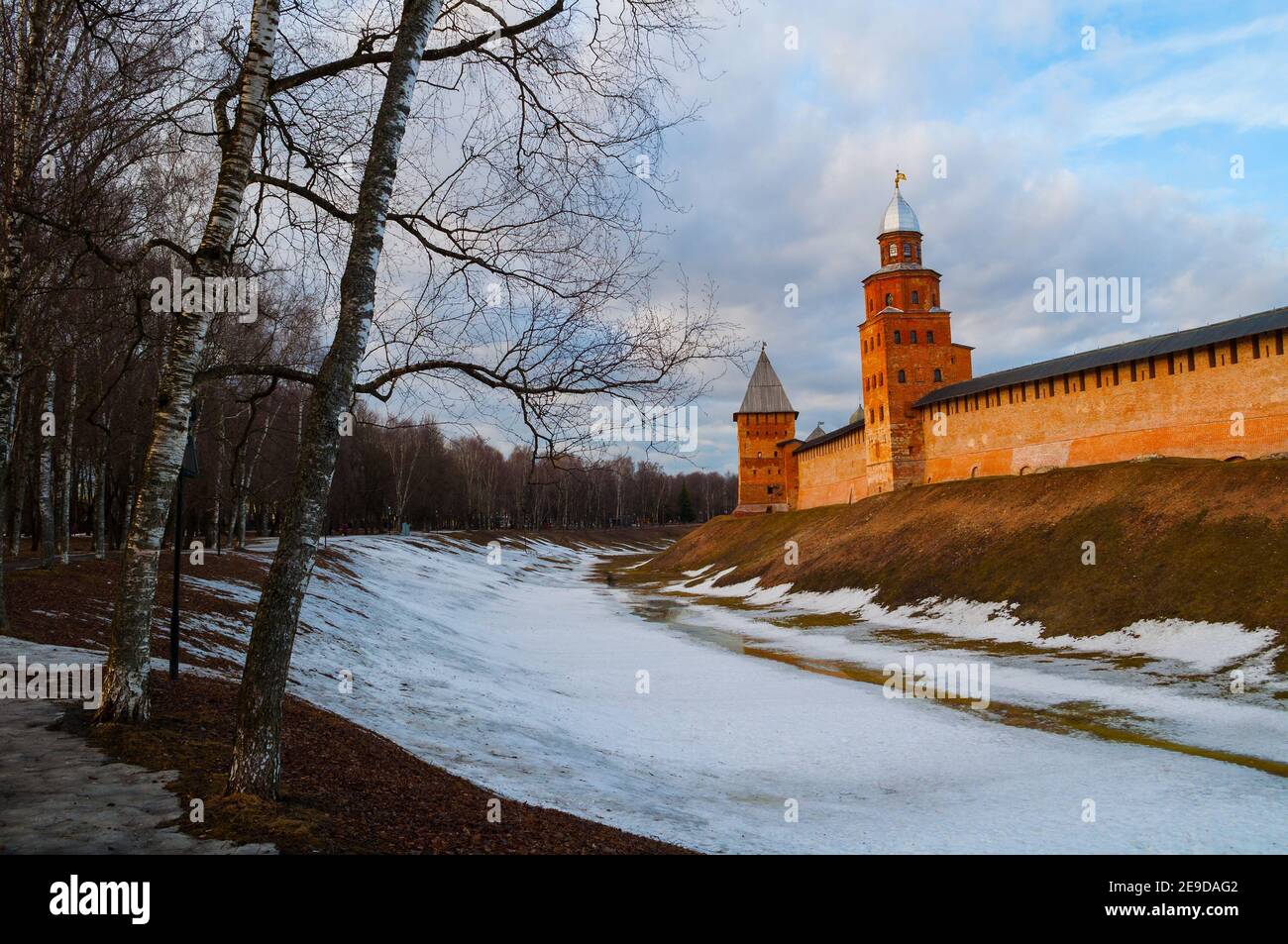 Veliky Novgorod, Russia, Kremlin fortress, early spring view. Veliky ...