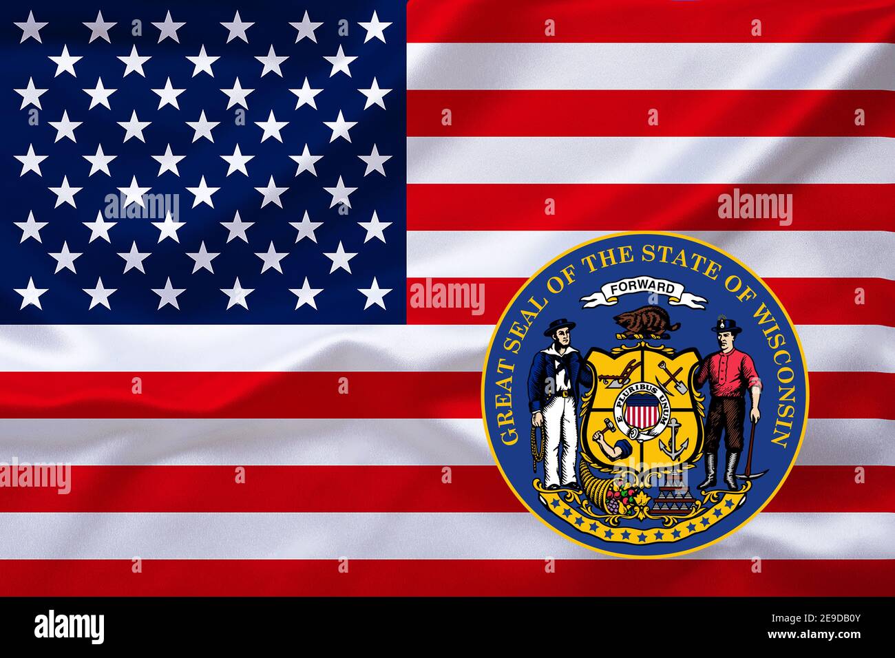 Wisconsin state national flag hi-res stock photography and images - Alamy
