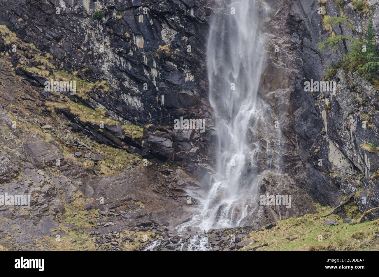 mountains with beautiful waterfall Stock Photo - Alamy