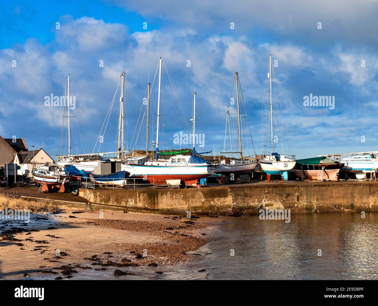 FINDOCHTY MORAY COAST SCOTLAND VIEW INSIDE THE HARBOUR WITH YACHTS ON ...