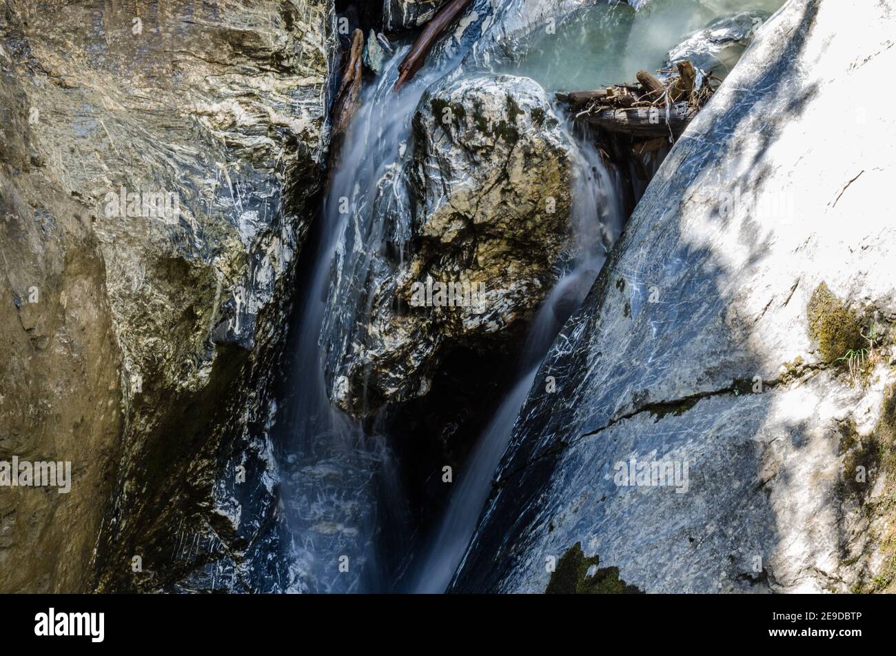 water between rocks in a ravine Stock Photo - Alamy