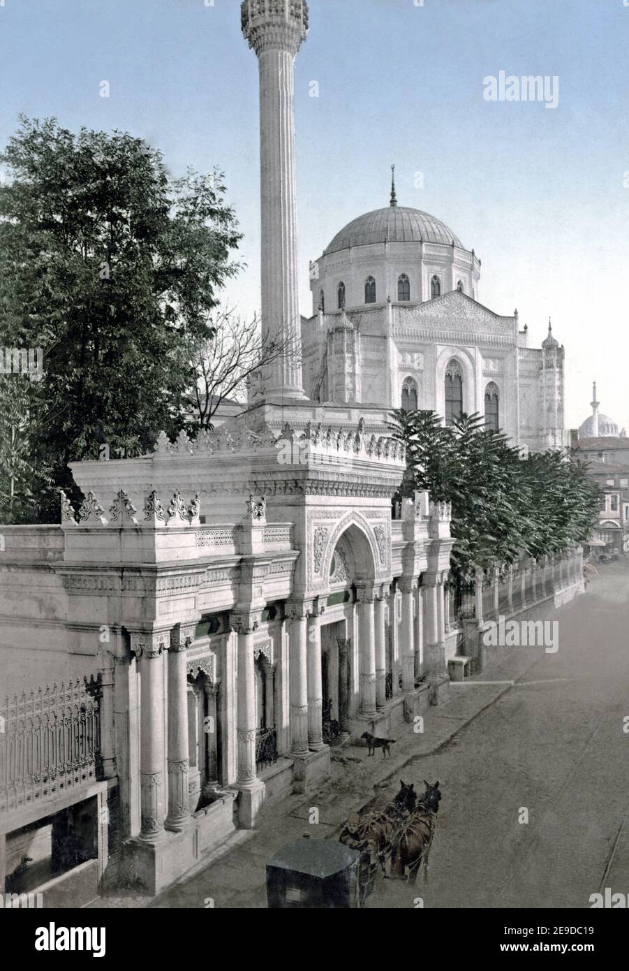 Late 19th century photograph - Street scene and mosque, Constaninople ...