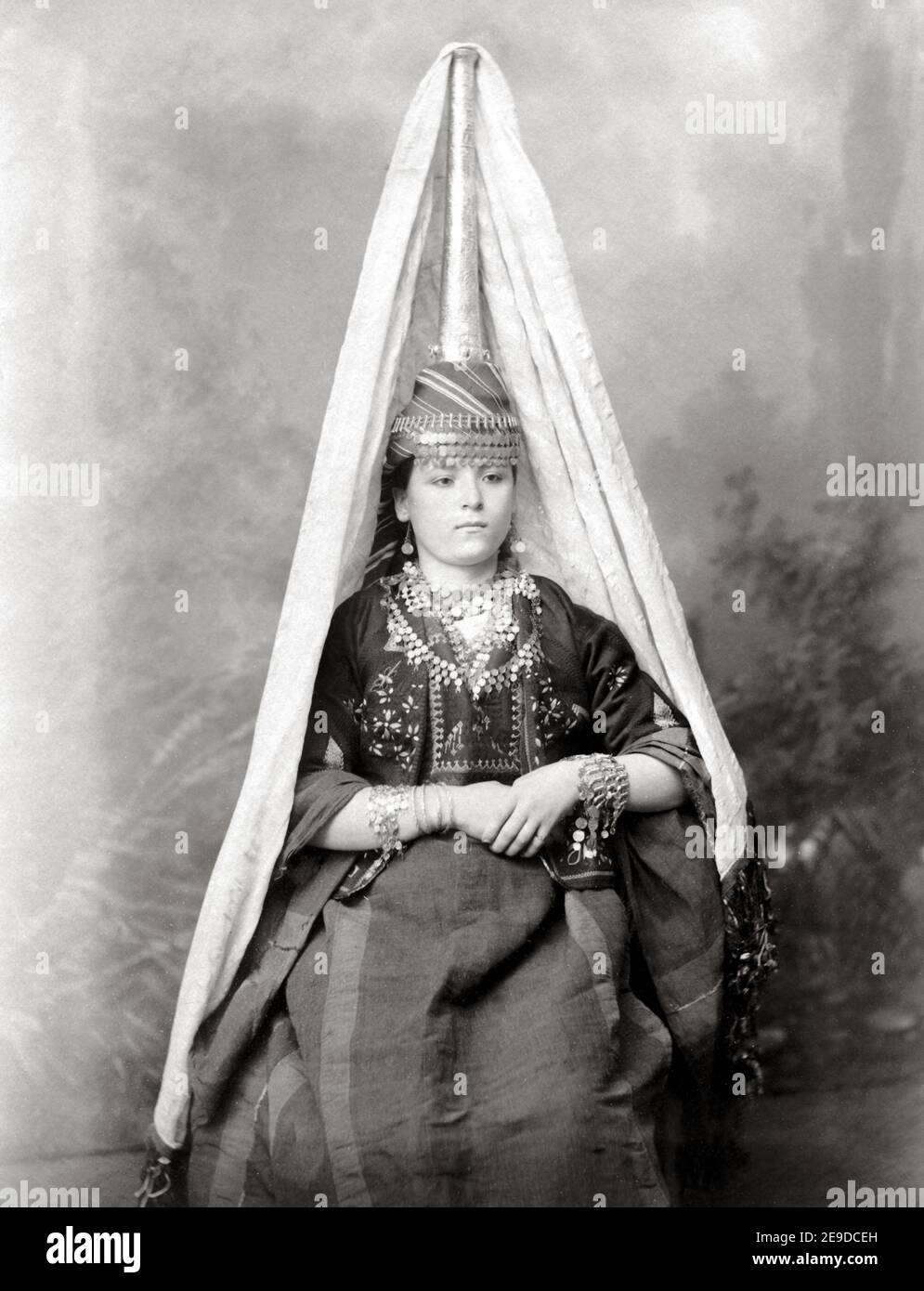 Late 19th century photograph - Druse bride, Mount Lebanon, c.1880's ...