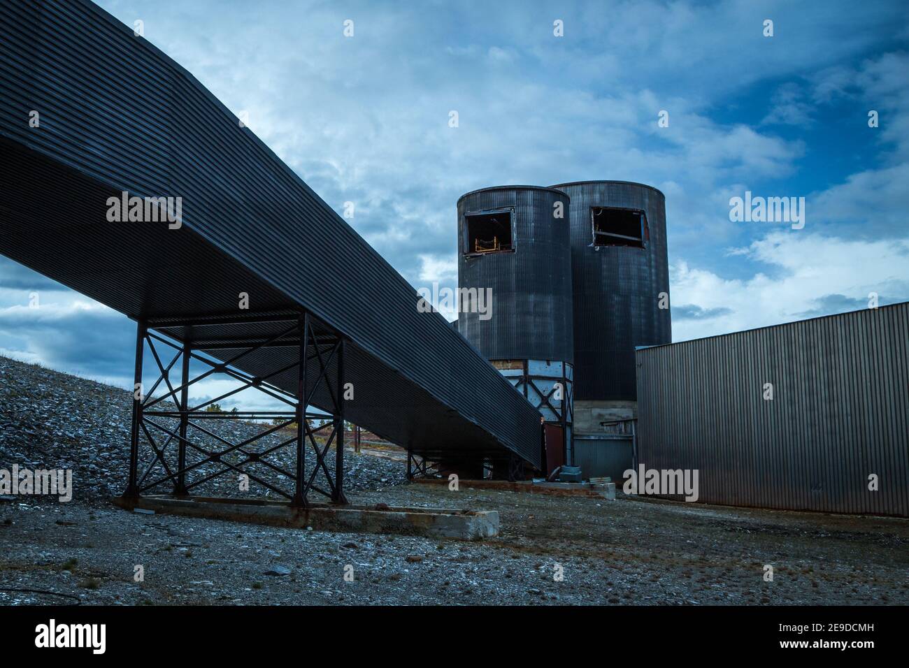 Old abandoned copper mine building in Nordgruvefeltet mining area in ...