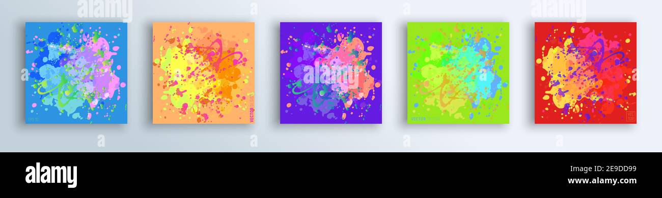 Vector paint splash background template set for brochure, poster or ...
