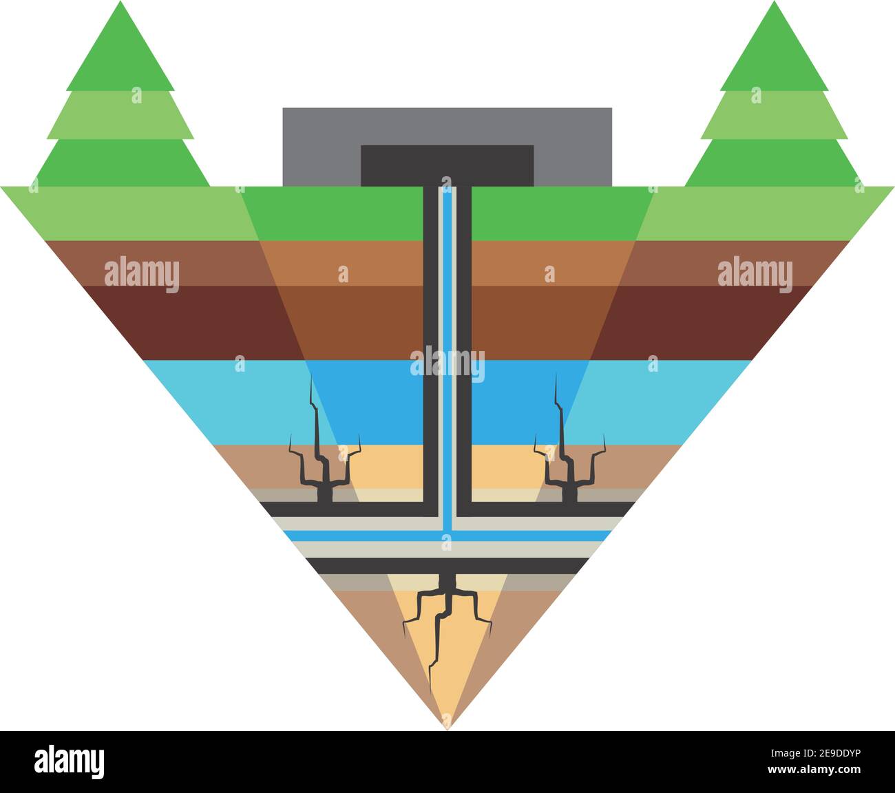 fracking oil and gas drilling industry on construction site vector ...