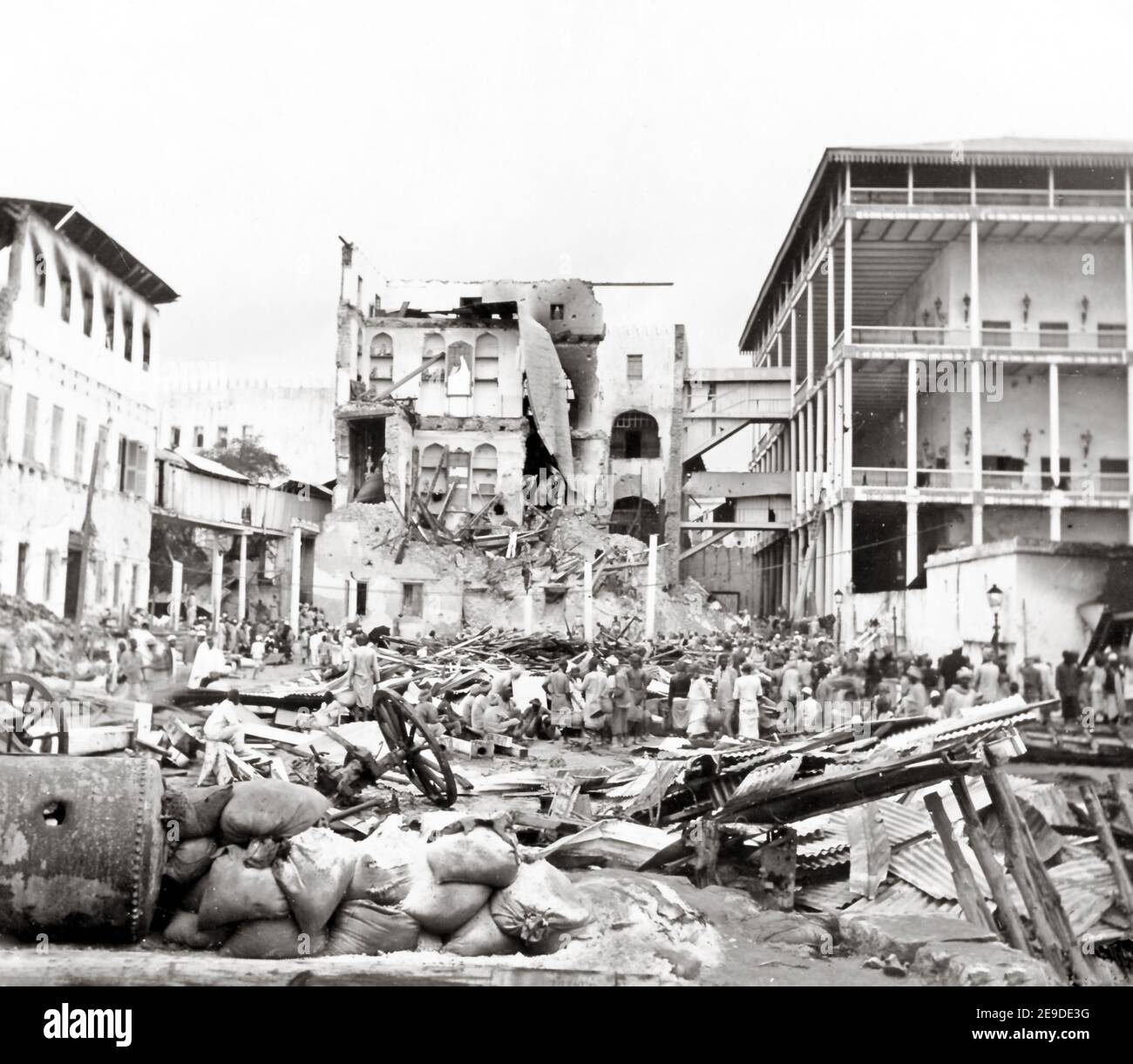 Late 19th century photograph - Zanzibar, after the bombardment in 1896 ...