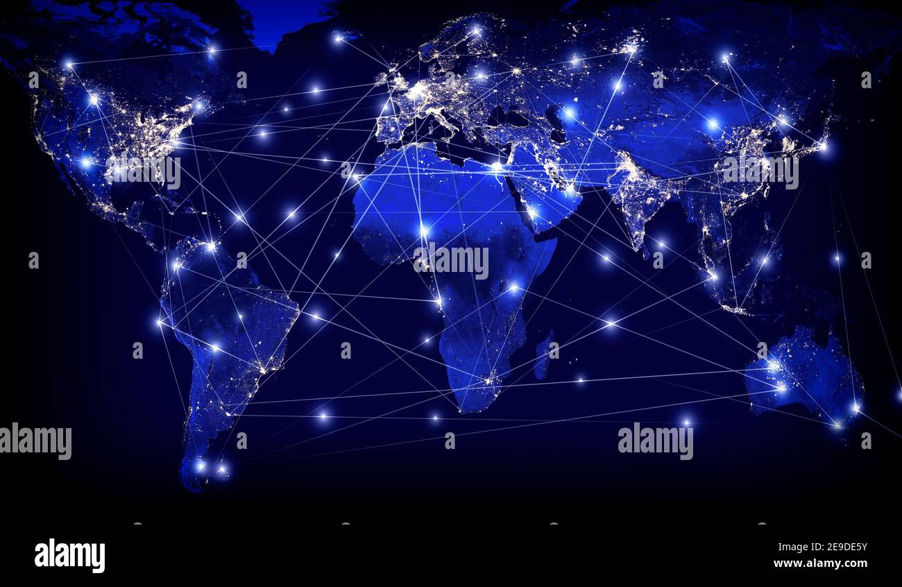 Global networking and international communication. Planet Earth as a ...