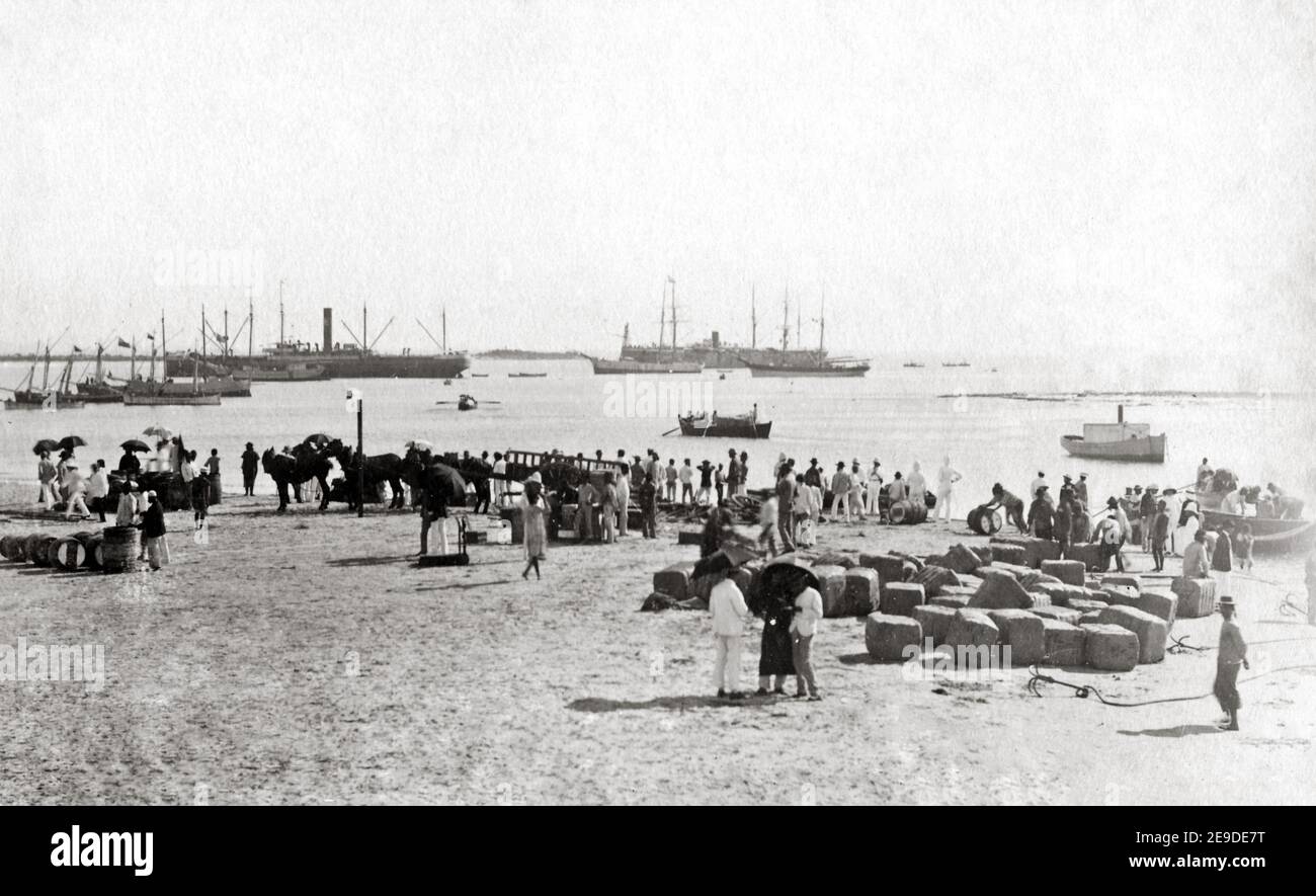 Late 19th century photograph - Landing of the first Resident General in ...