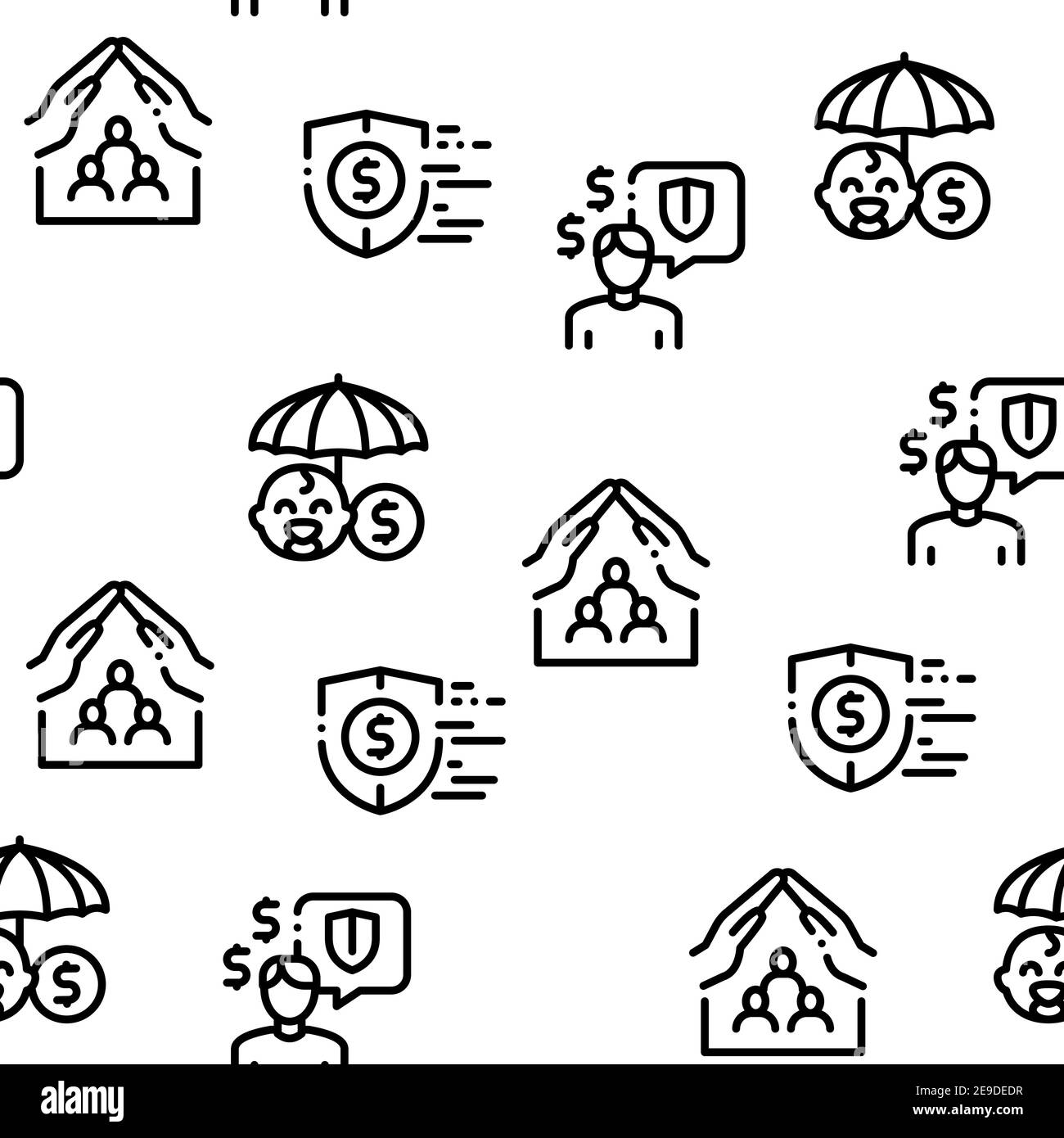 Insurance All-purpose Seamless Pattern Vector Stock Vector Image & Art ...