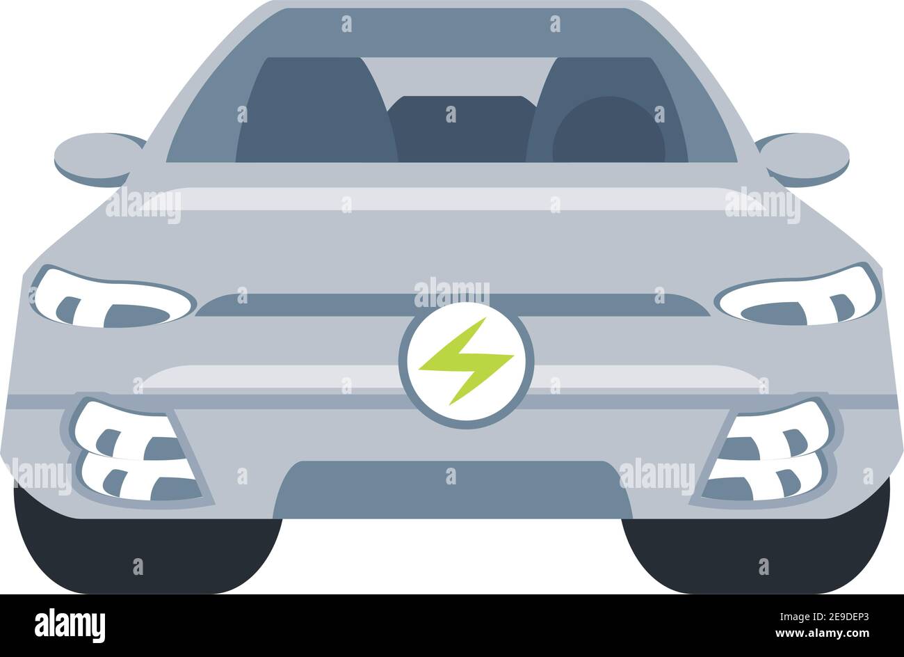 electric car vehicle future concept, front view vector illustration ...