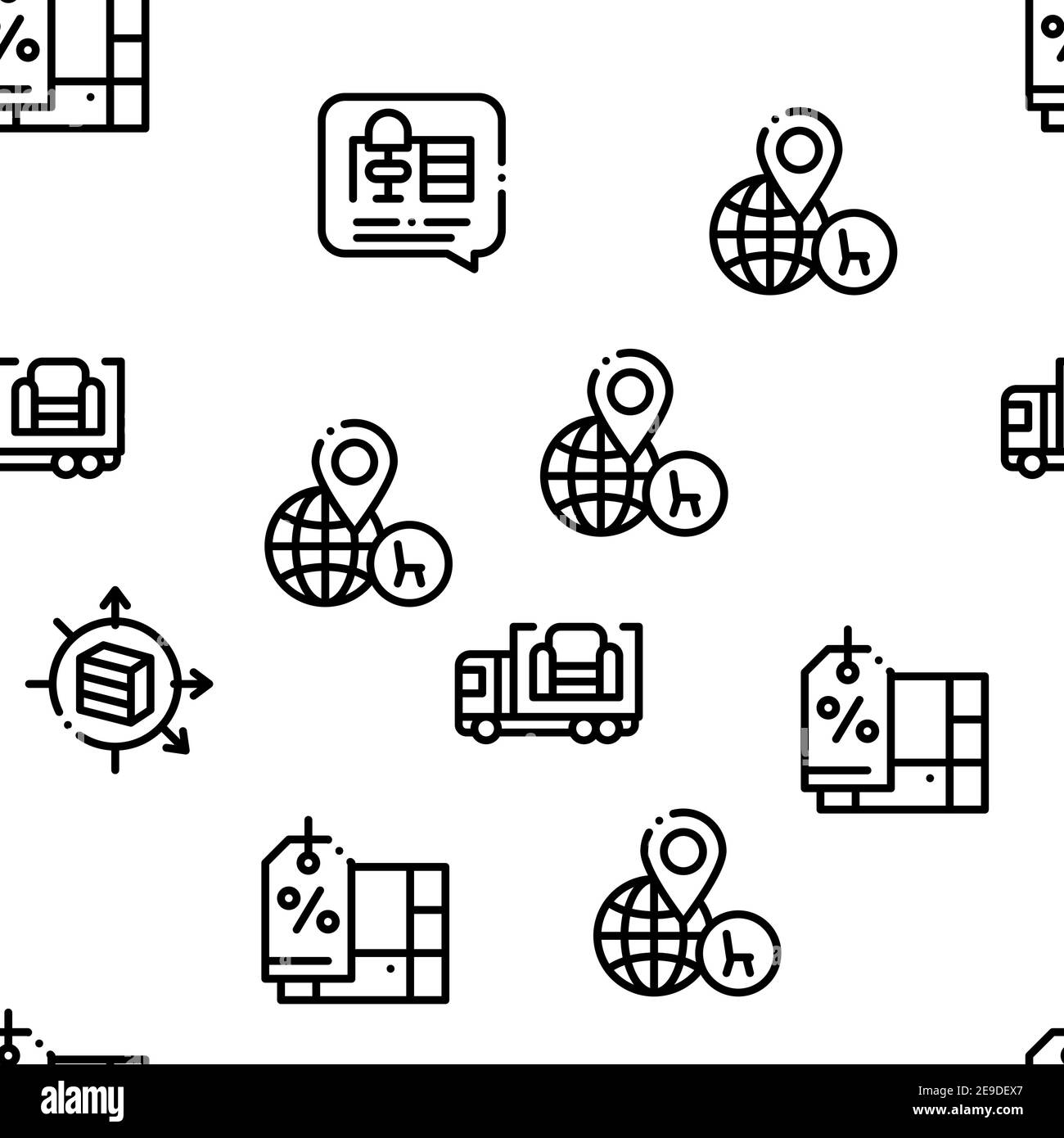 Furniture Shop Market Seamless Pattern Vector Stock Vector Image & Art ...