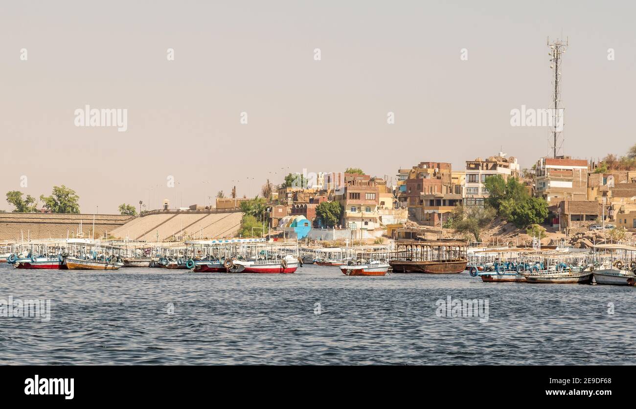 Philae temple boats hi-res stock photography and images - Alamy