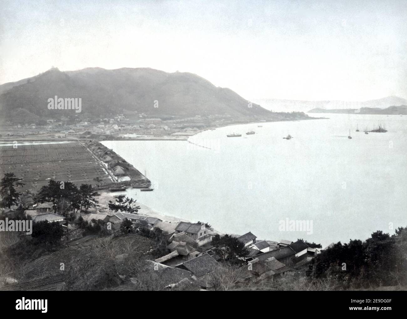 Late 19th century photograph - Moji harbour, Japan, c.1880's Stock ...
