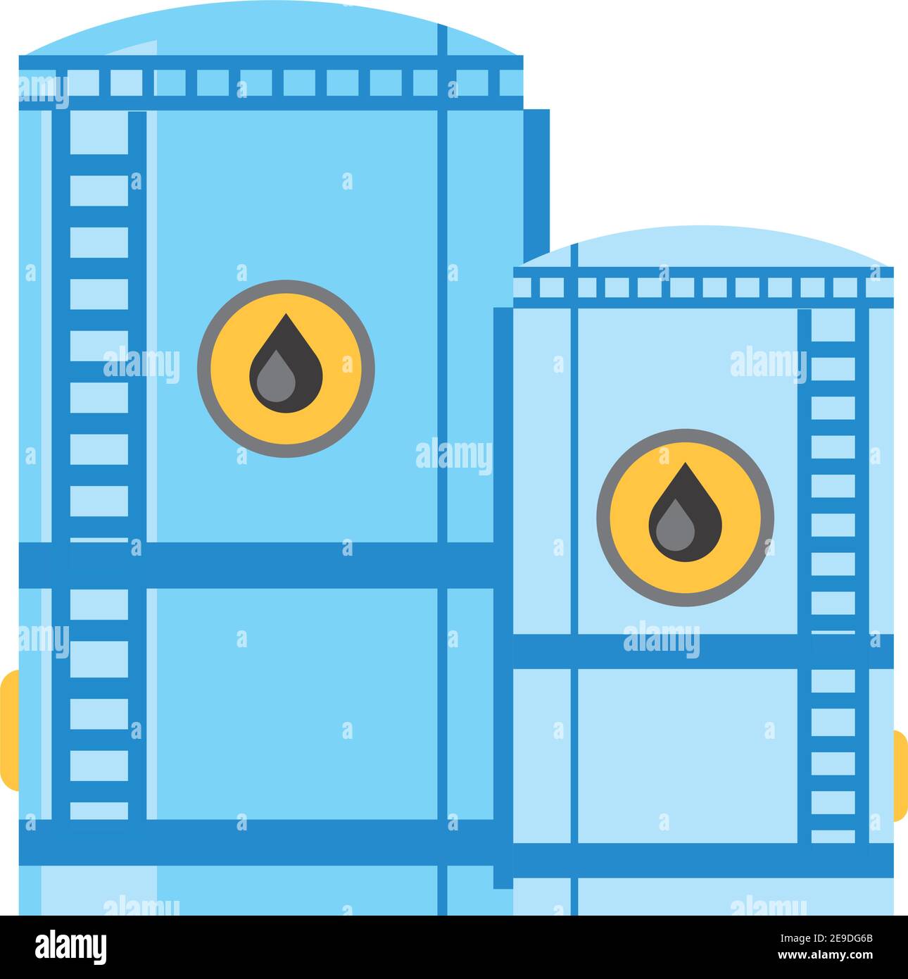 fracking oil tank storage in refinery industry vector illustration ...