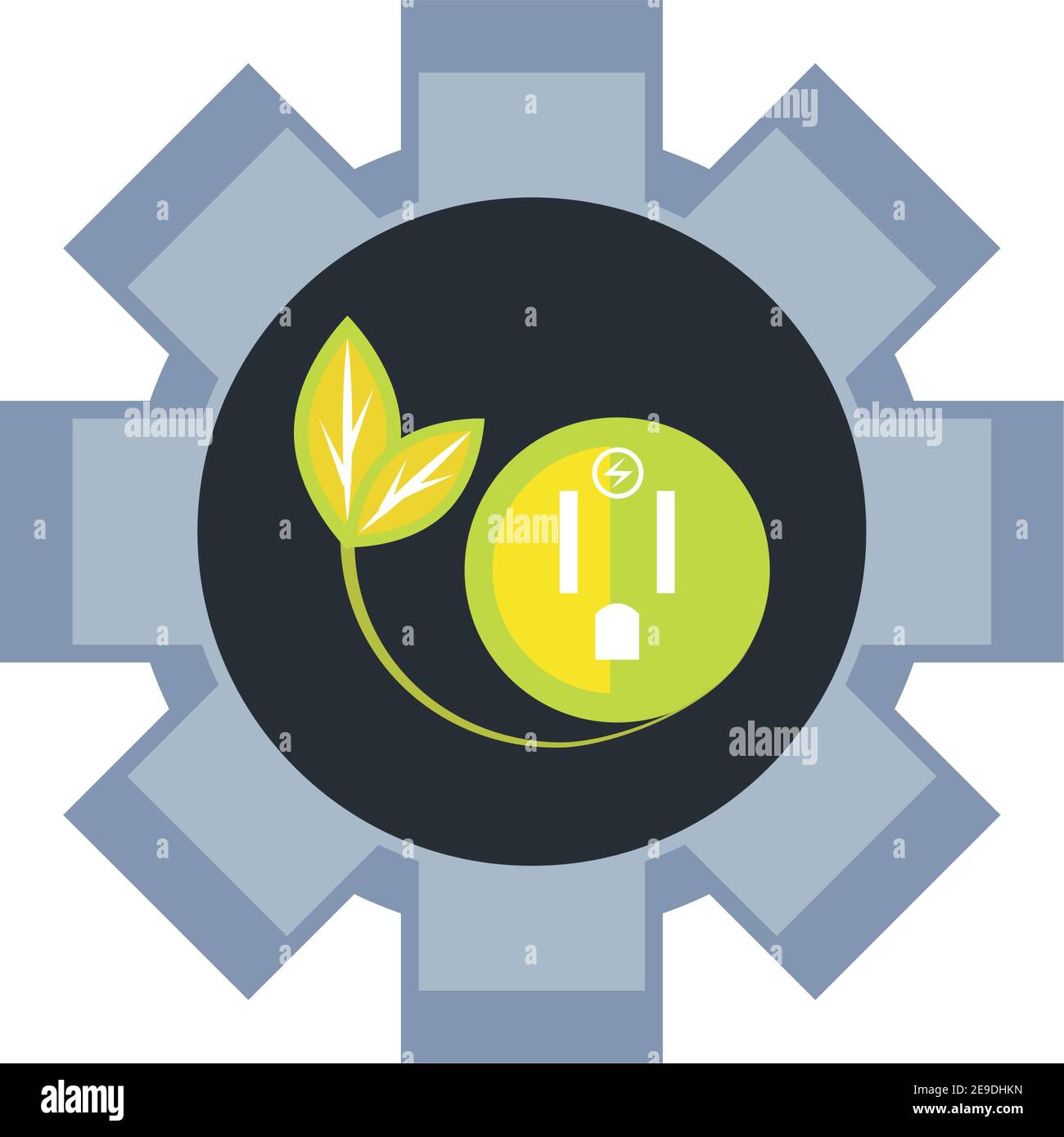 ecological energy renewable resource in gear vector illustration Stock ...