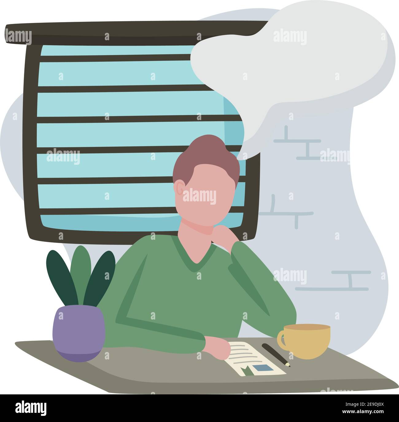 Dreamer boy cartoon illustration Stock Vector Images - Alamy