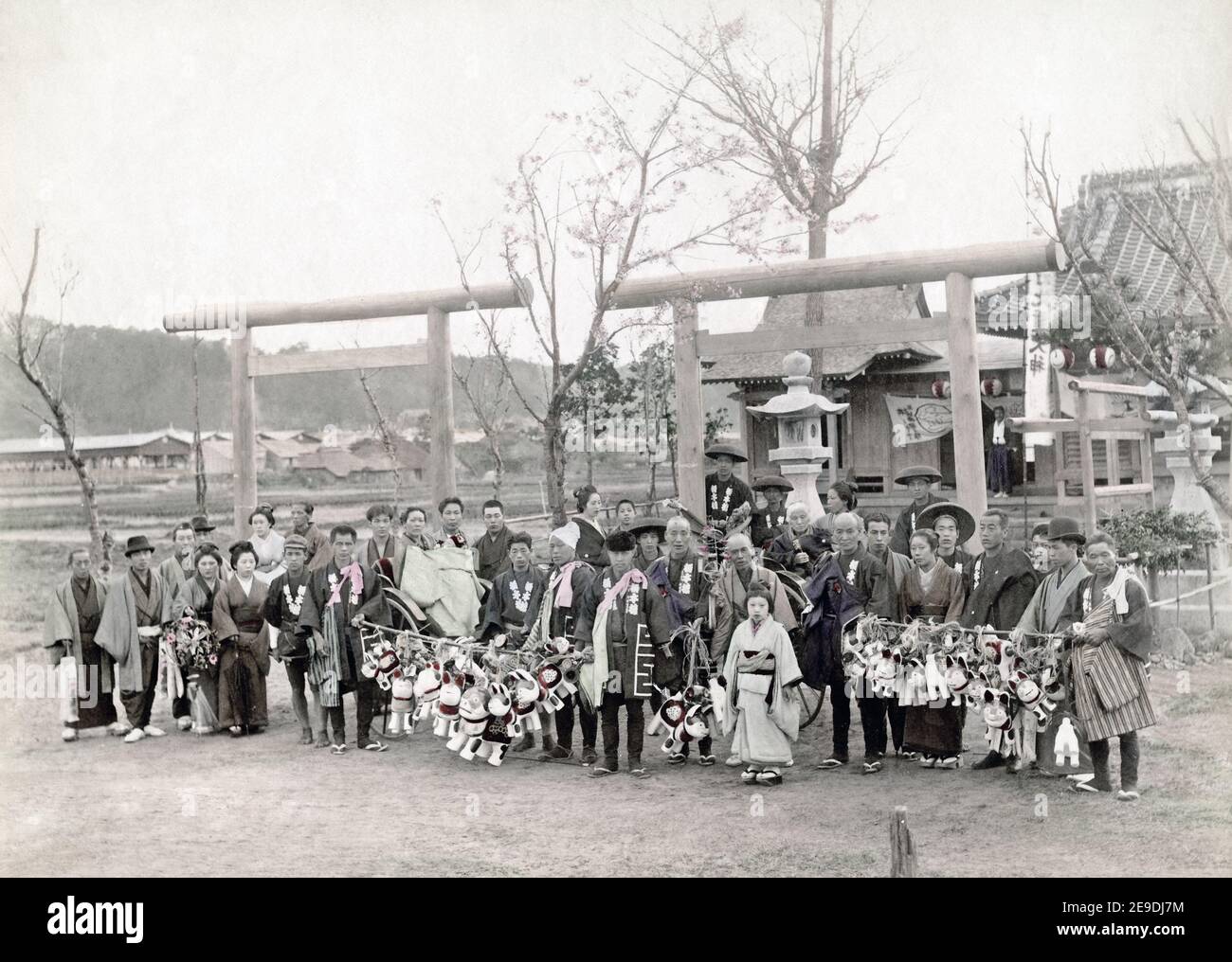 Late 19th century photograph - Country group, festival, Japan, c.1880's ...