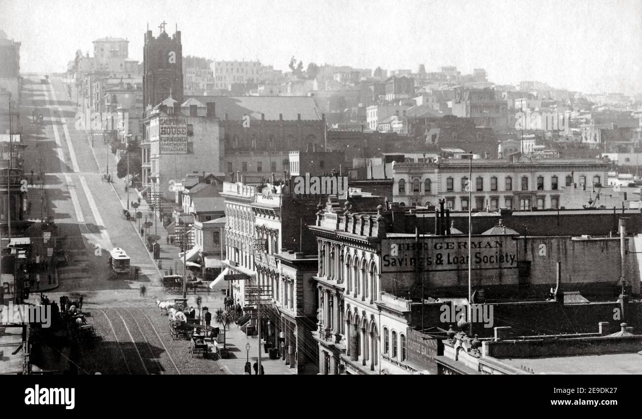 Late 19th century photograph - California Street, San Francisco, c.1880 ...