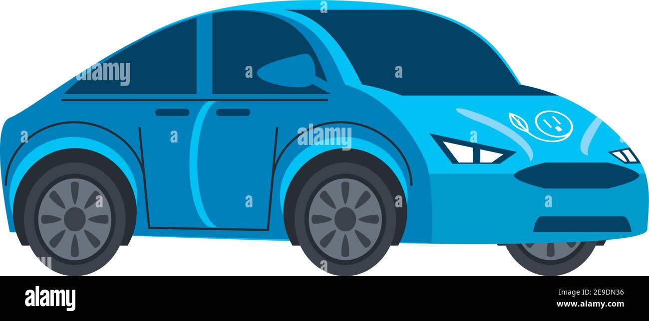 blue electric car vehicle efficient industry vector illustration Stock ...