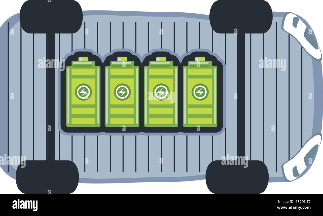 electric car with fully charged batteries vector illustration Stock ...