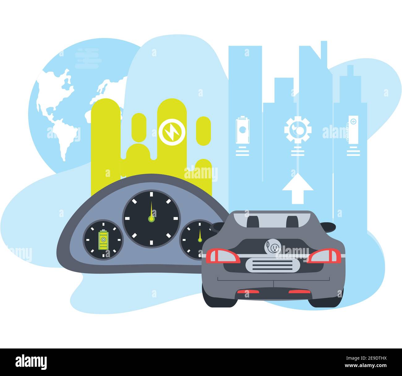 electric car dashboard control panel vector illustration Stock Vector ...
