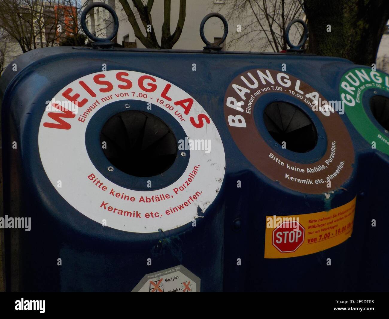 A Waste glass container in Frankfurt, Germany Stock Photo - Alamy
