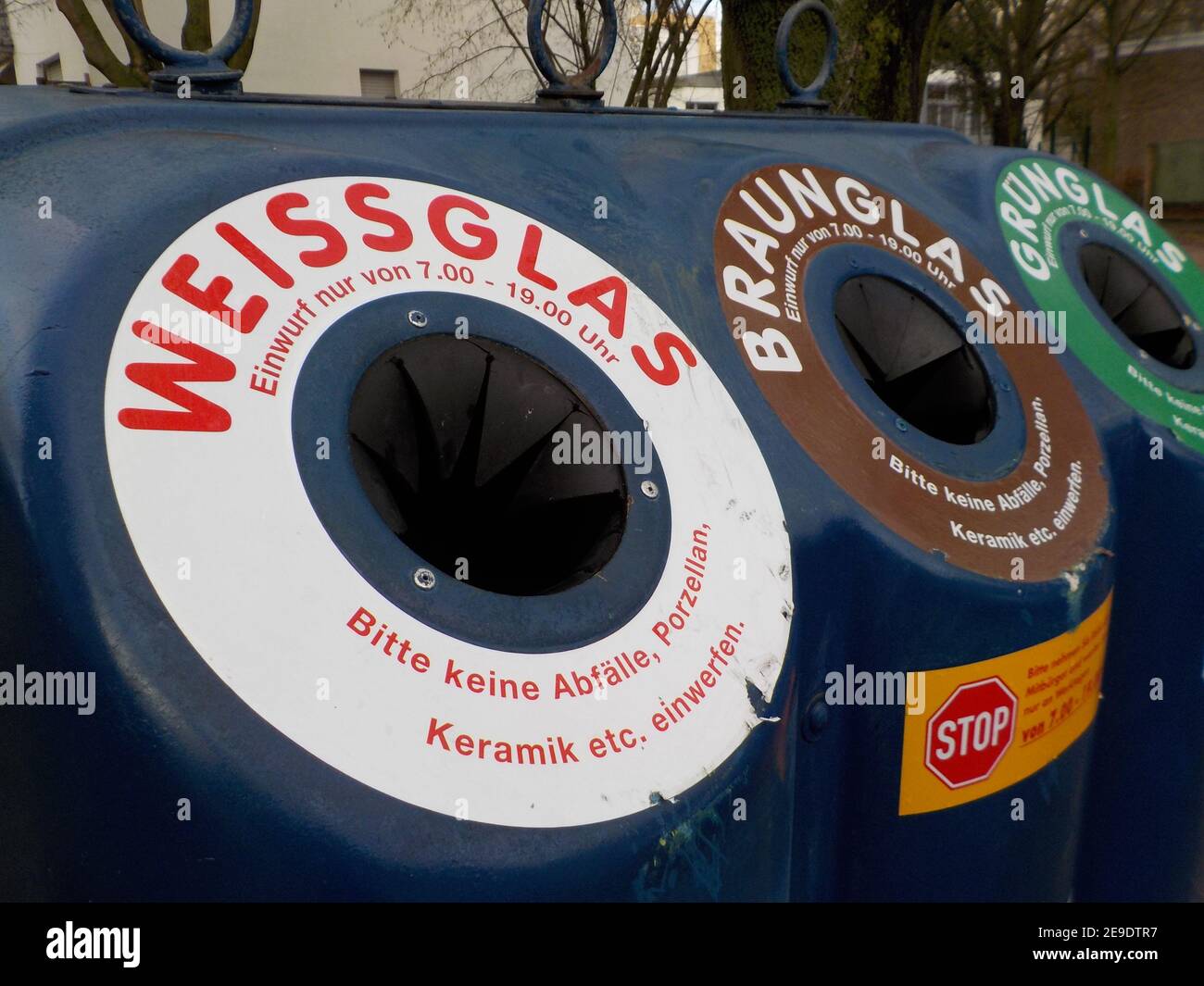 A Waste glass container in Frankfurt, Germany Stock Photo - Alamy