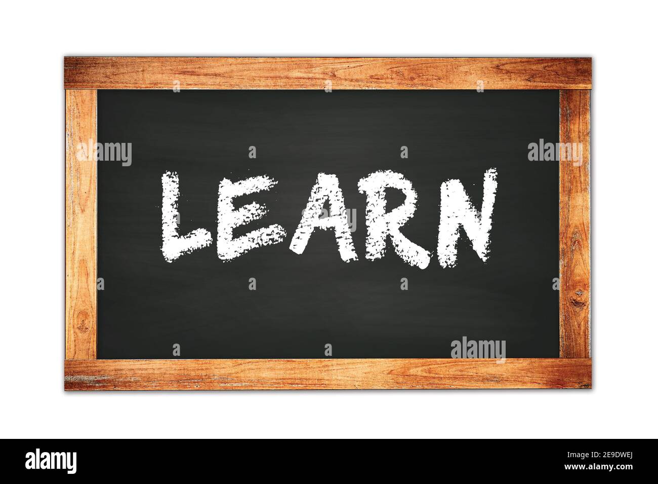 LEARN text written on black wooden frame school blackboard Stock Photo ...