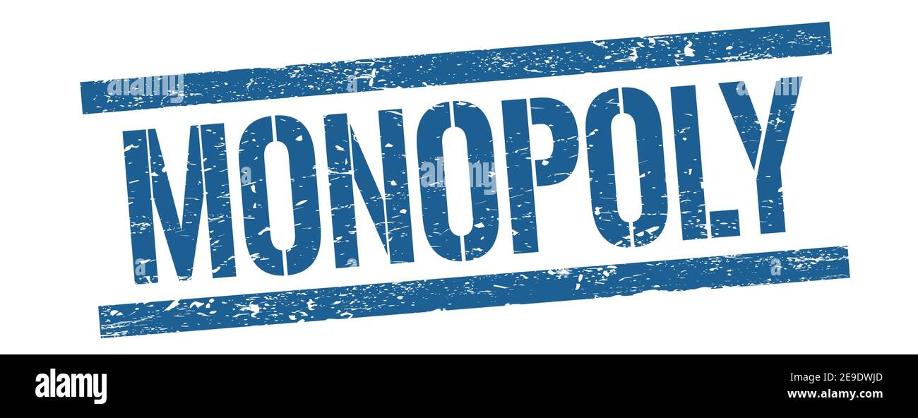 MONOPOLY text on blue grungy lines stamp sign Stock Photo - Alamy