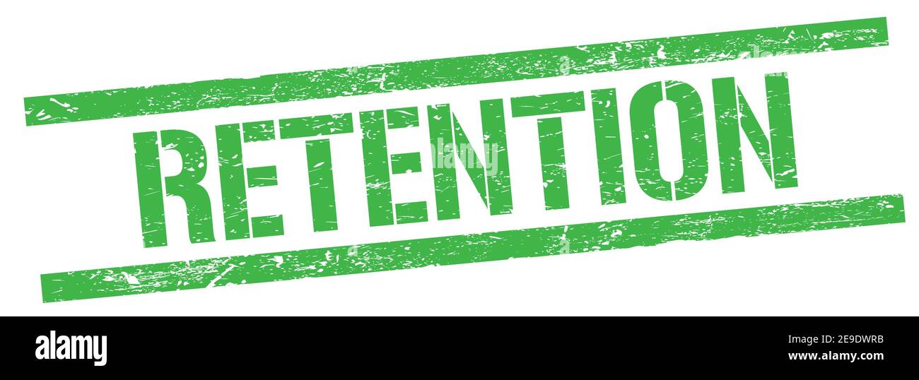 RETENTION text on green grungy rectangle stamp sign Stock Photo - Alamy