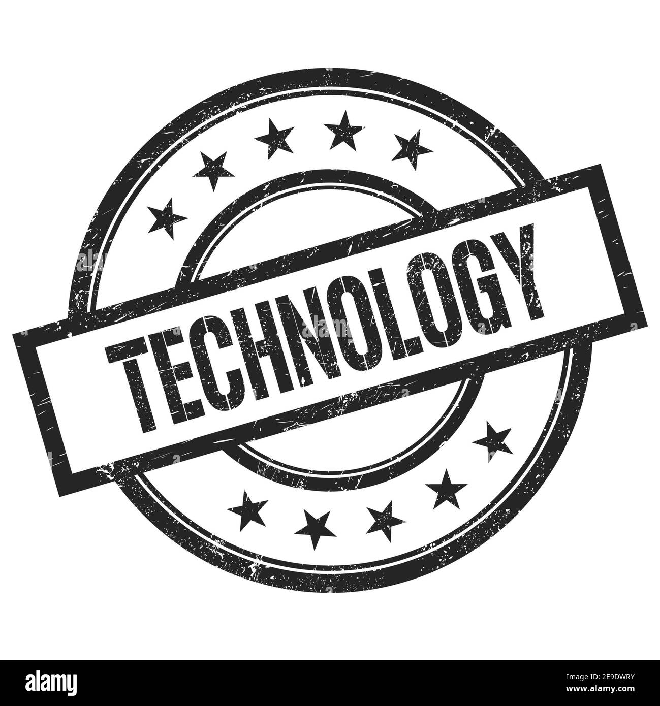 TECHNOLOGY text written on black round vintage rubber stamp Stock Photo ...