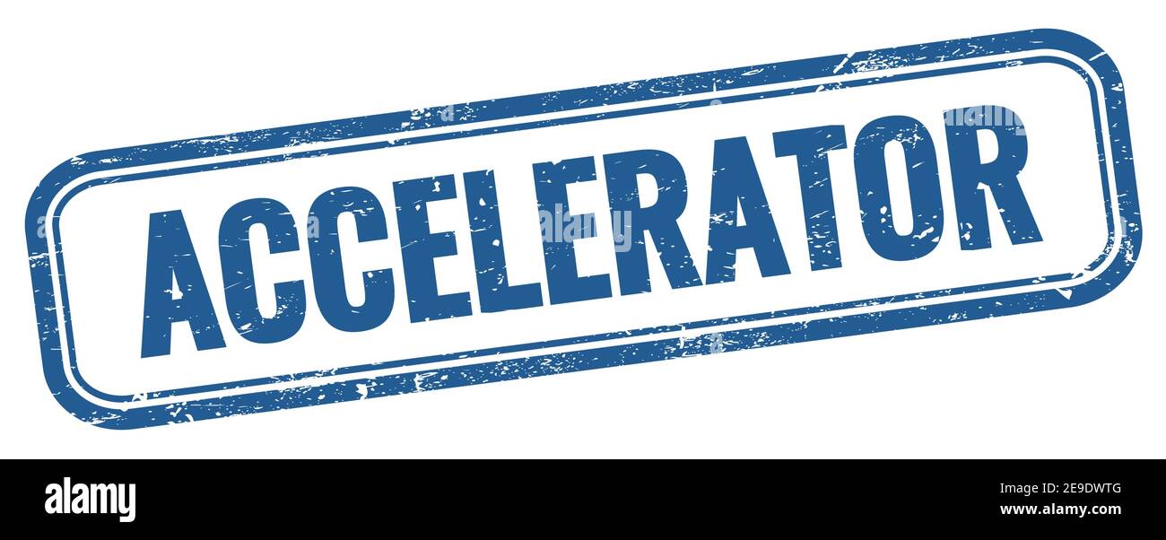 ACCELERATOR text on blue grungy vintage rectangle stamp Stock Photo - Alamy