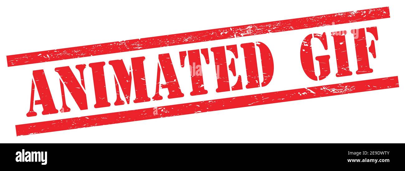 ANIMATED GIF text on red grungy rectangle vintage stamp Stock Photo - Alamy