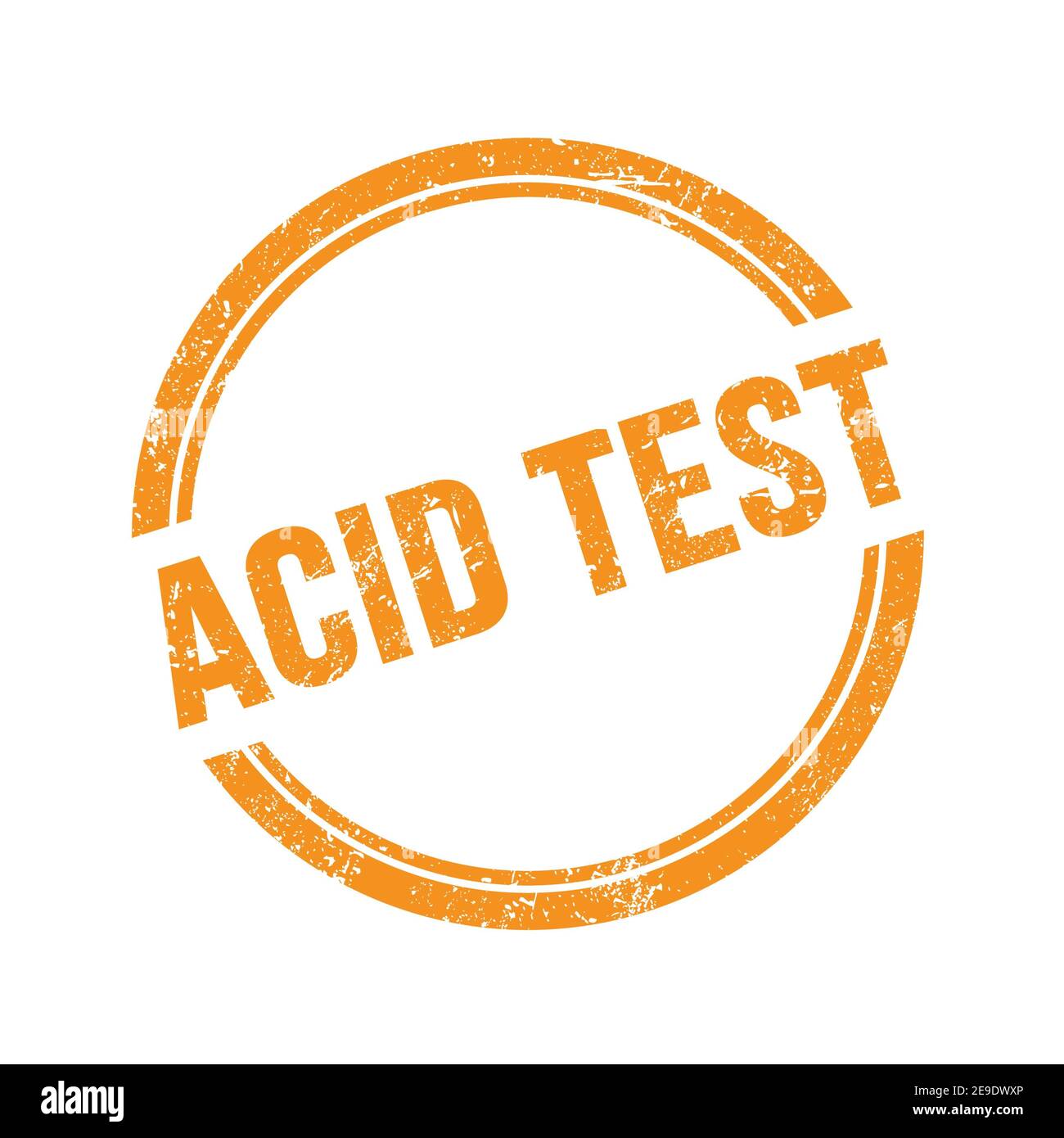 ACID TEST text written on orange grungy vintage round stamp Stock Photo ...