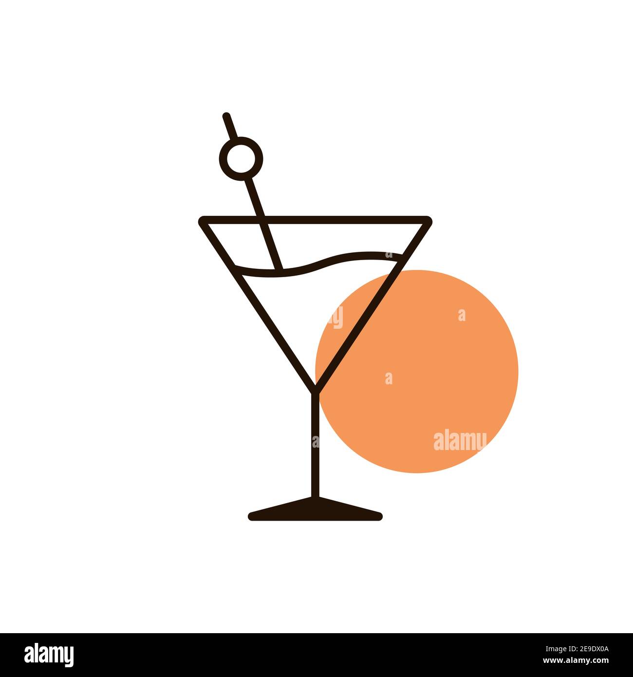 Cocktail drink glass icon vector. Graph symbol for bar and cafe web ...