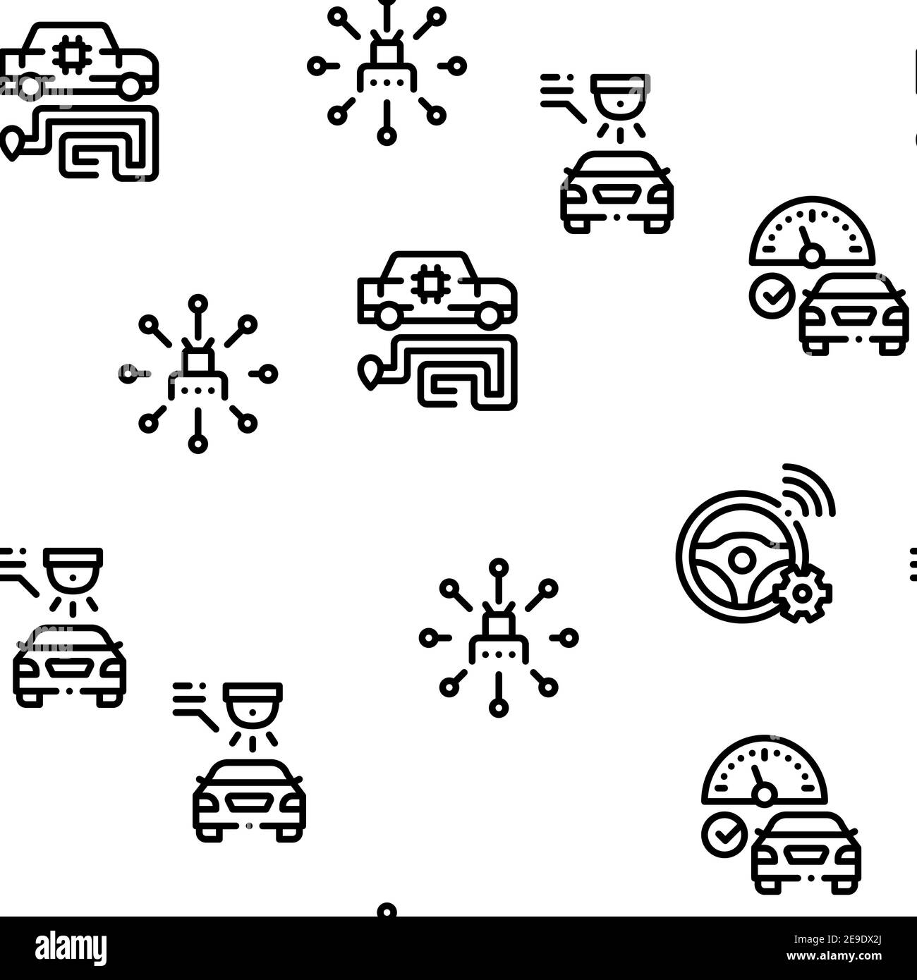 Smart Car Technology Seamless Pattern Vector Stock Vector Image And Art