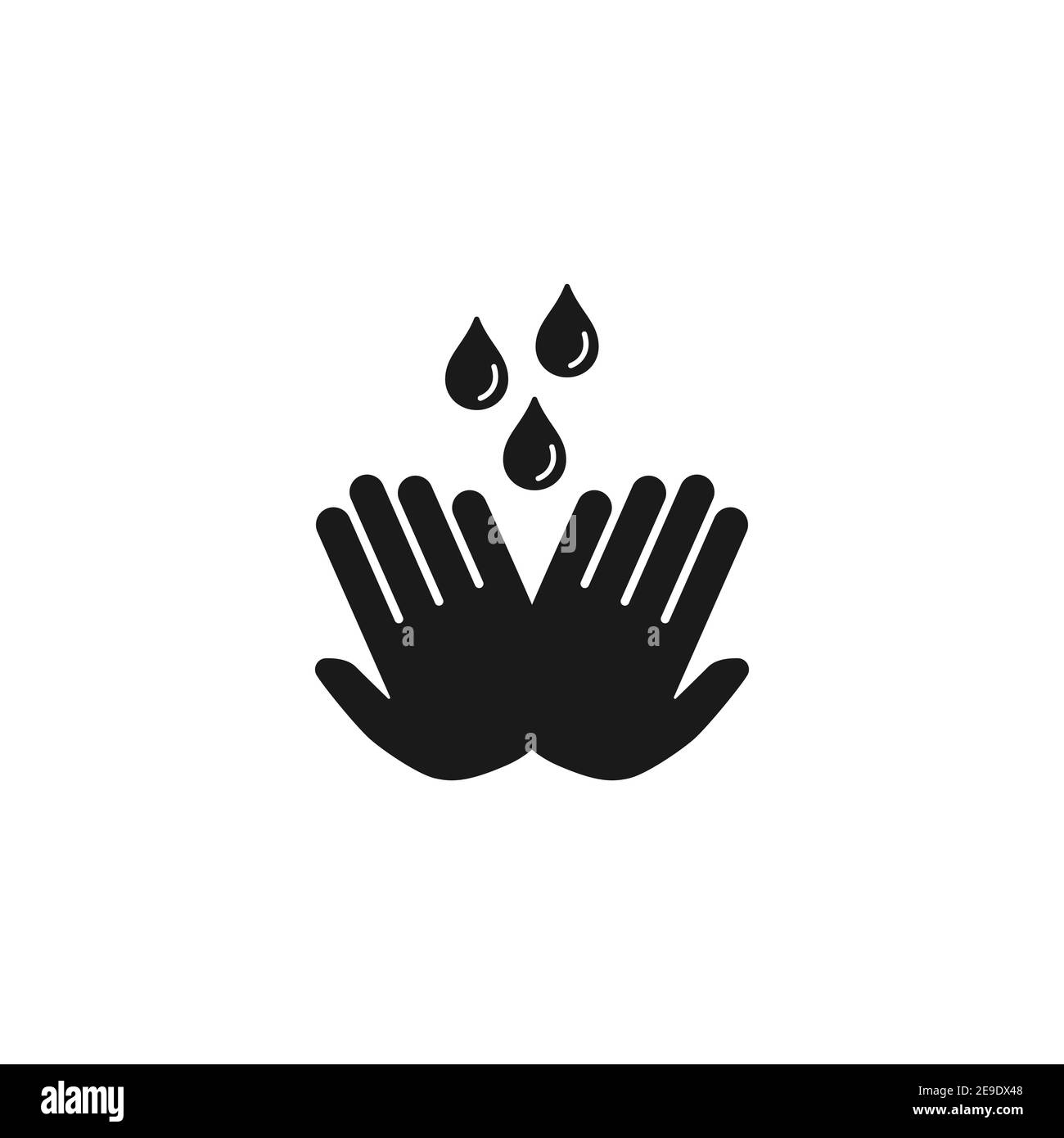 Wash hands sign. Gel sanitizer, disinfection pictogram. Hand with drops ...