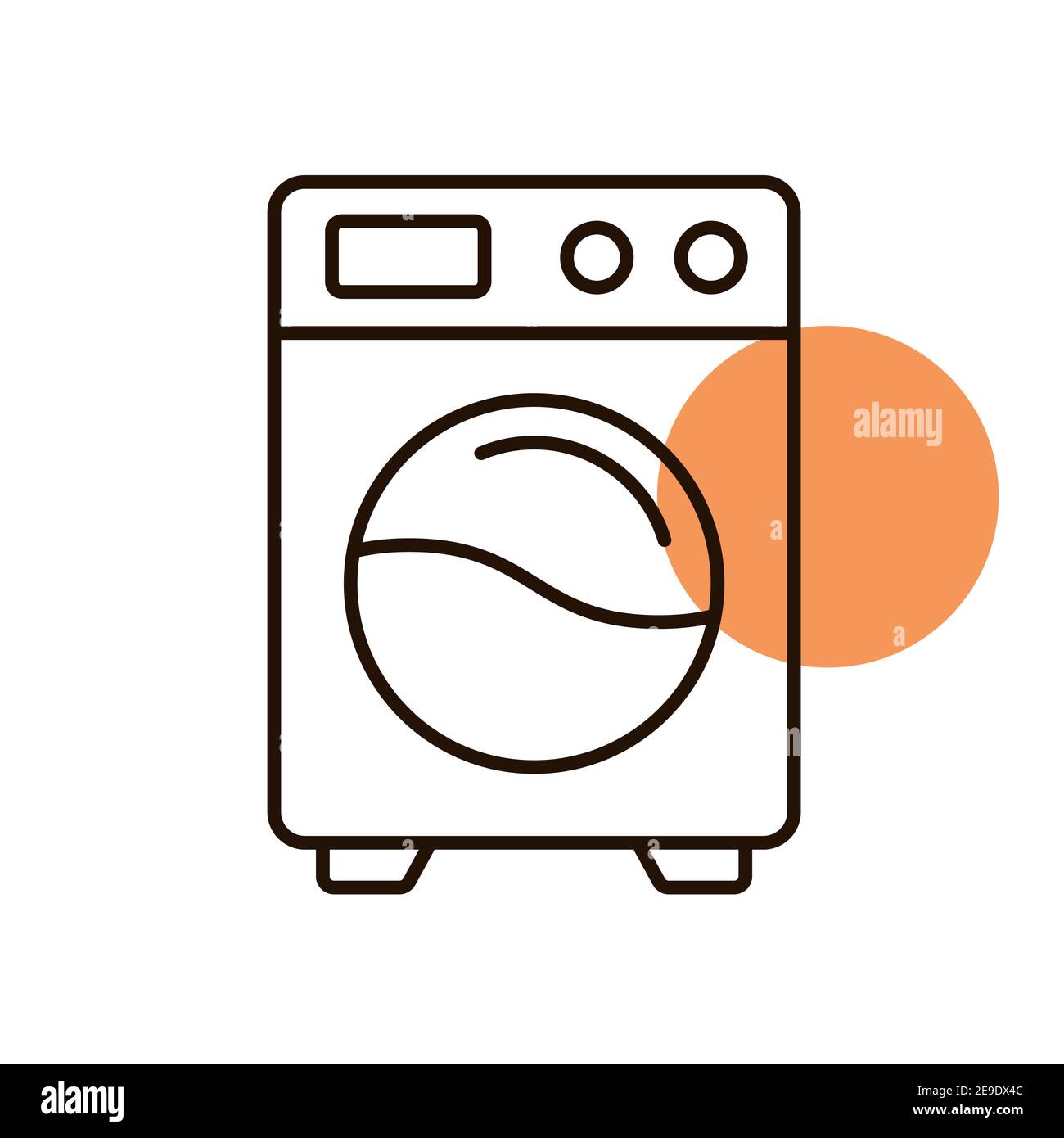 Washing machine flat vector icon. Graph symbol for household electric ...