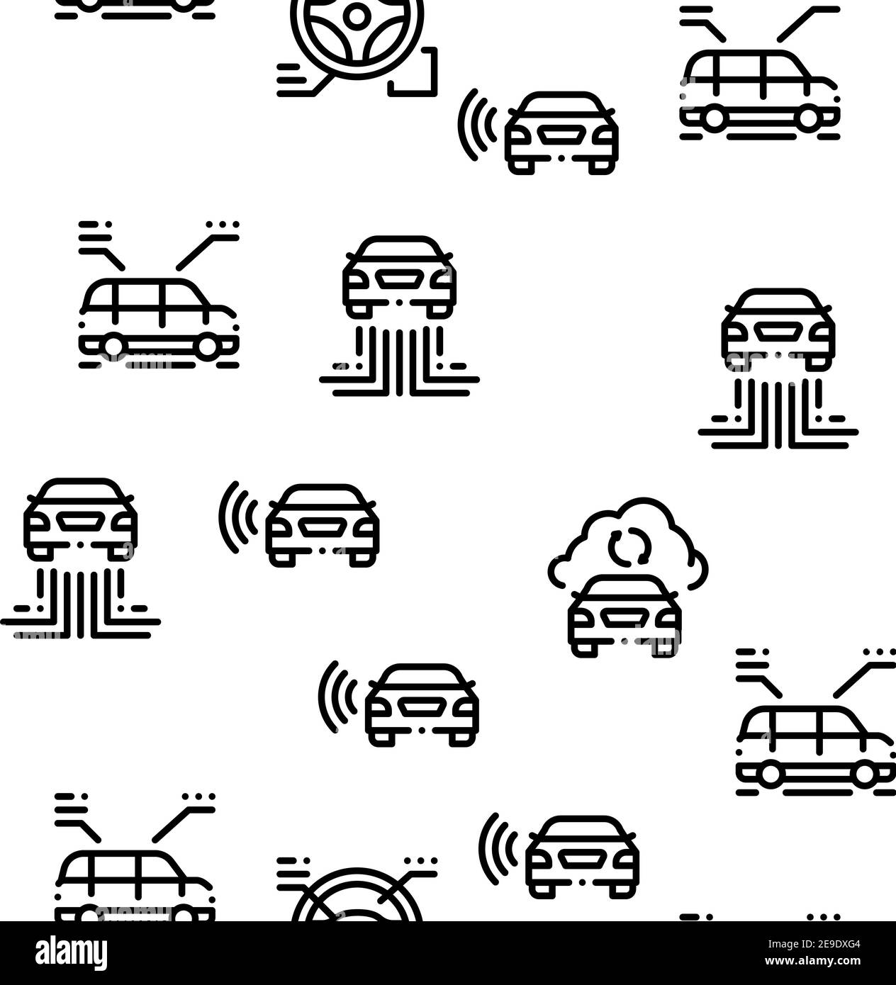 Smart Car Technology Seamless Pattern Vector Stock Vector Image & Art ...