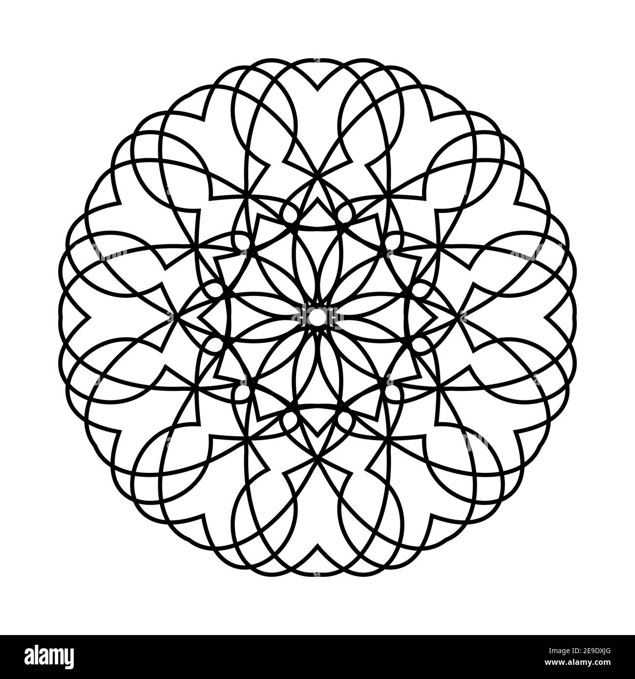 Round-shaped black ornament. It can be used for decorating of wedding ...