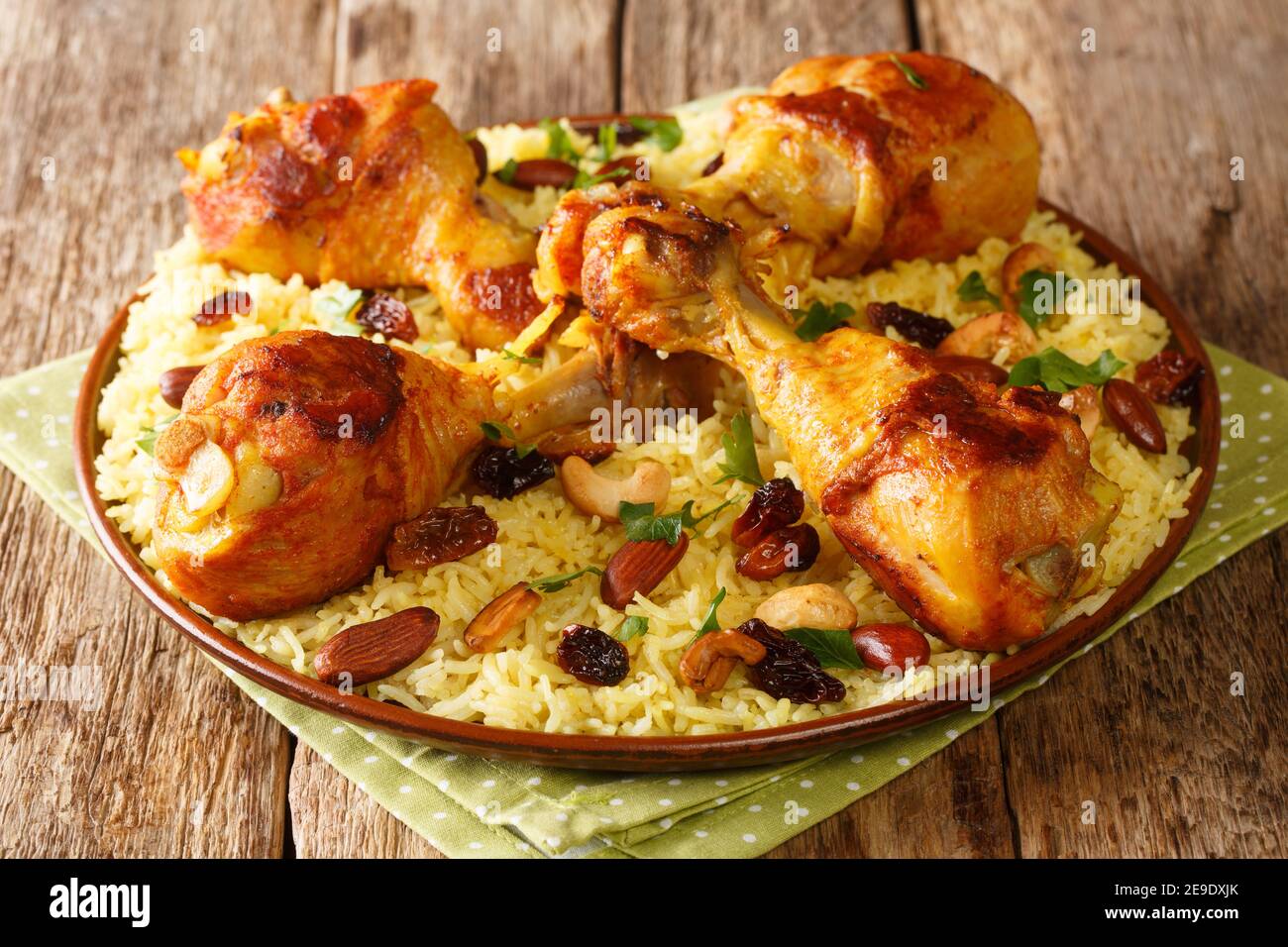 Gourmet food Majboos is a traditional dish of Arabian rice and chicken ...