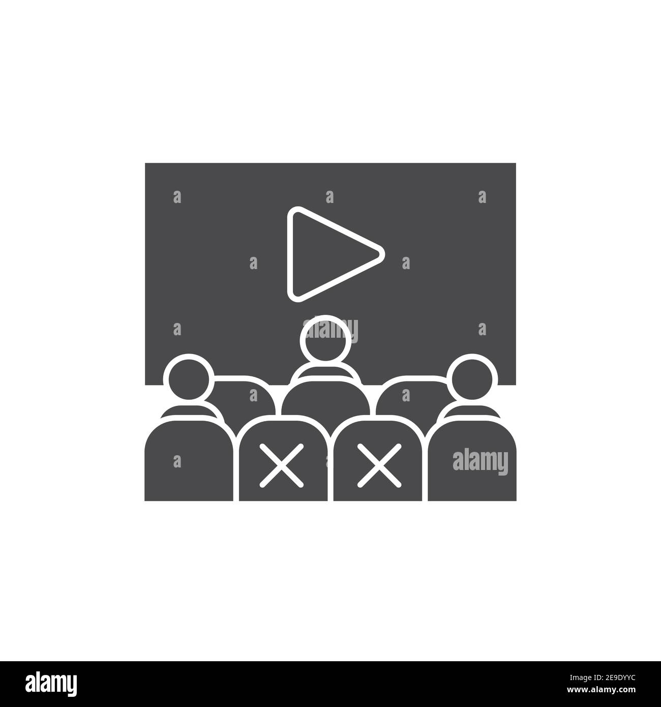 People sitting in cinema hall black glyph icon. Safe travel. Pictogram ...