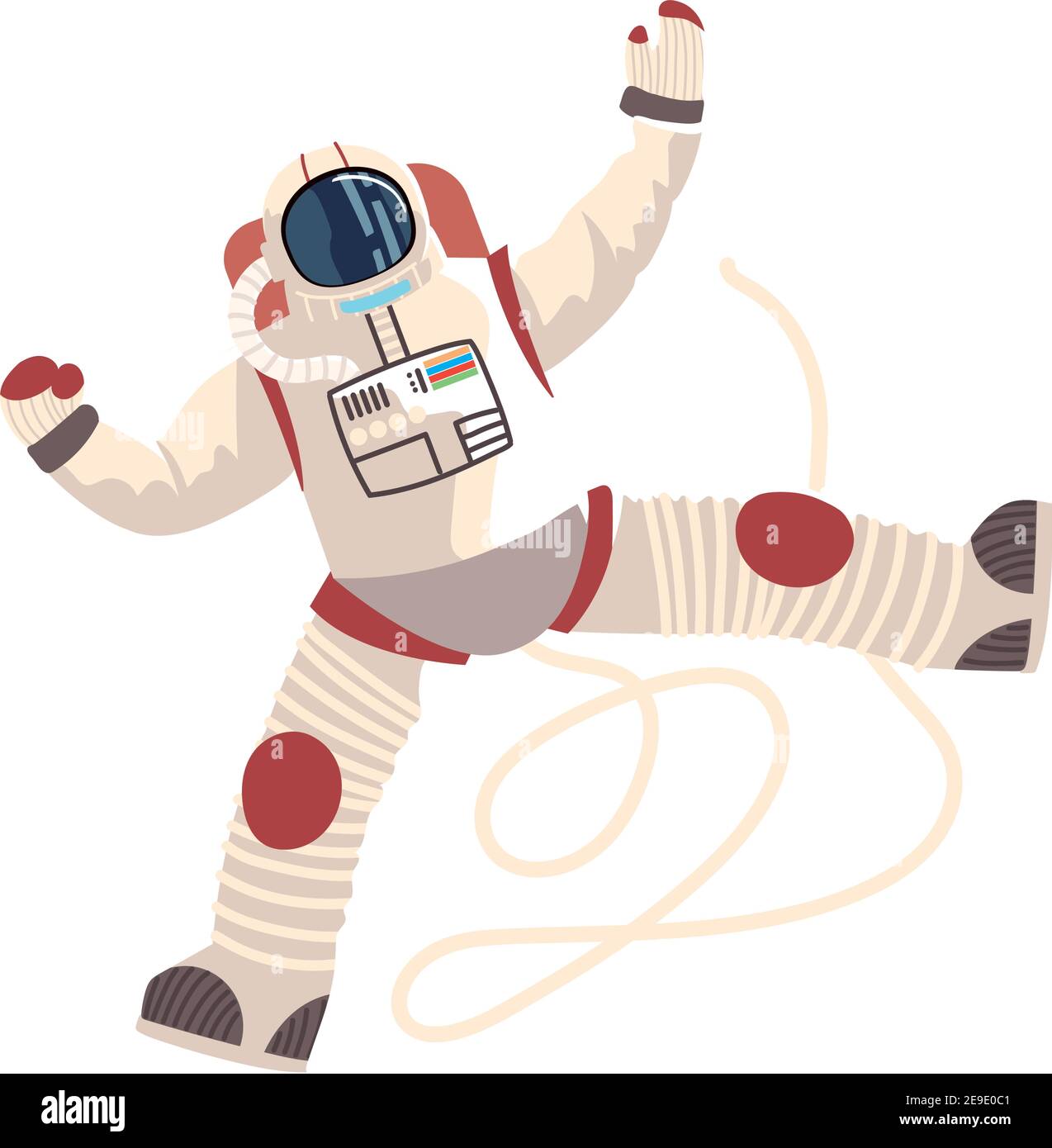 astronaut character cartoon exploration space detailed vector icon ...