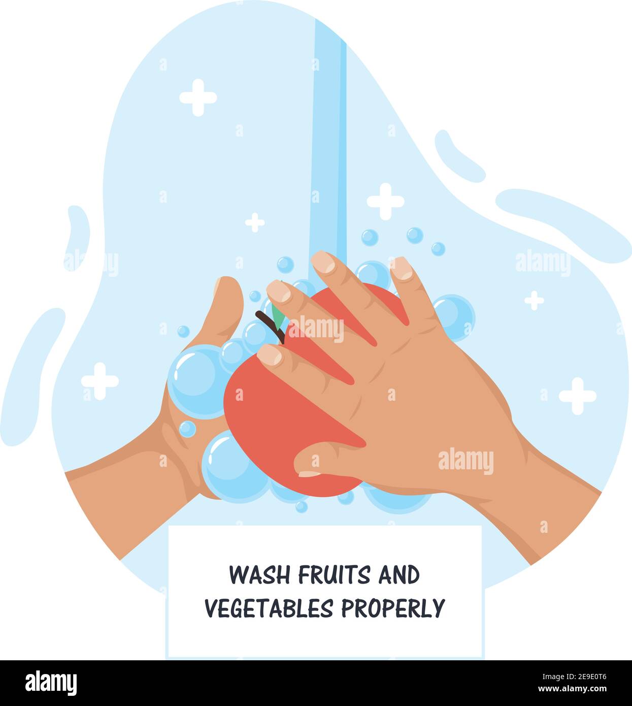 Hands washing fruit vegetables Stock Vector Images - Alamy