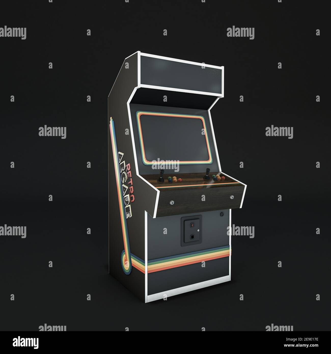 retro game arcade cabinet isolated on black background 3d illustration ...