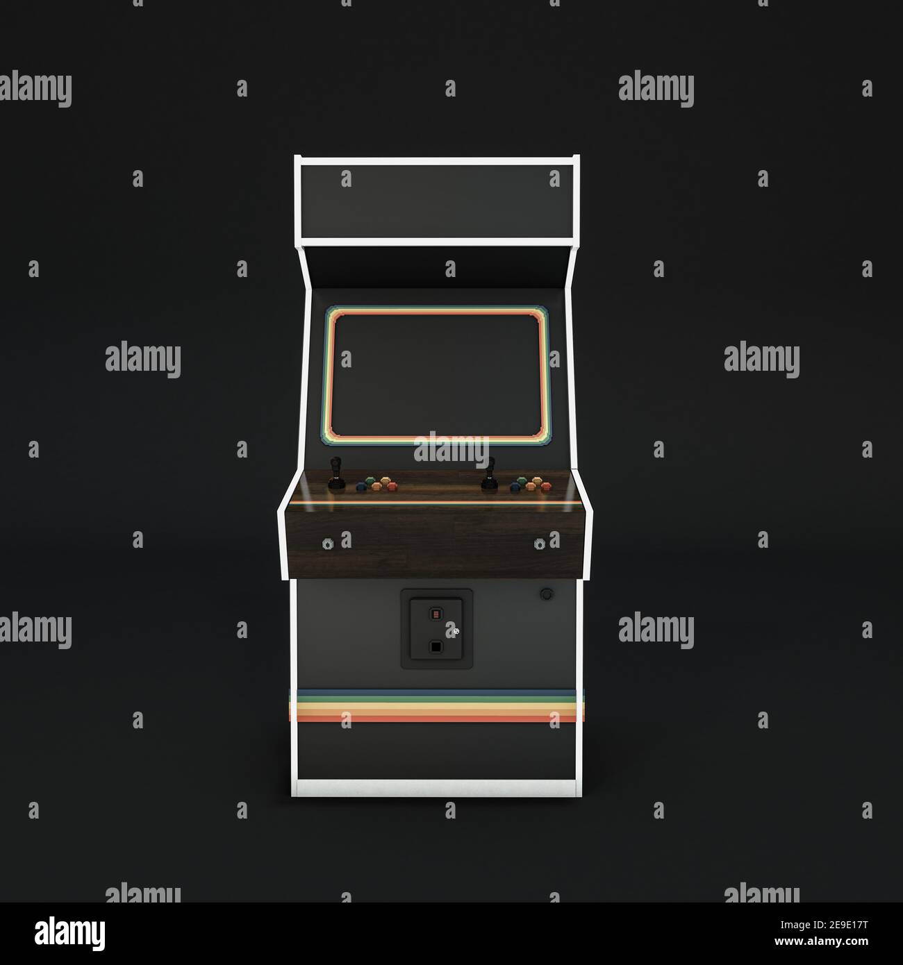 retro game arcade cabinet isolated on black background 3d illustration ...